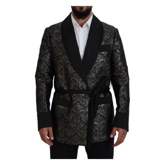 Dolce & Gabbana Goldenes Jacquard Kimono Jacket - - Jackets - Herren - Mehrfarbig - XL