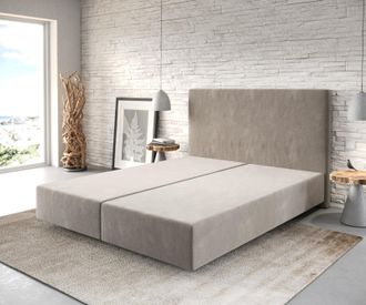 DELIFE Boxspringgestell Dream-Well 160x200 cm Mikrofaser Beige, Bettgestelle