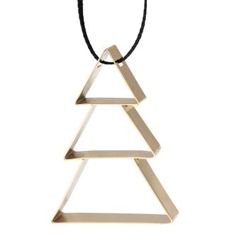 Stelton Figura Ornament - Weihnachtsbaum - Stahl mit Messing&uuml;berzug - Klein - W: 4cm x H: 5,5cm x &Oslash; 1,3cm