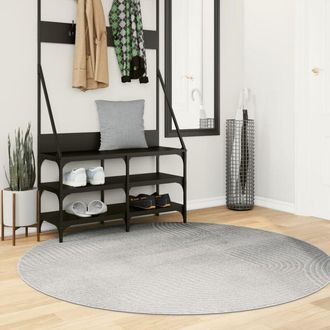 vidaXL Vidaxl - Teppich iza Kurzflor Skandinavischer Look Grau &oslash; 160 cm