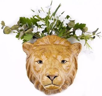 Quail Ceramics Löwe Wand Vase