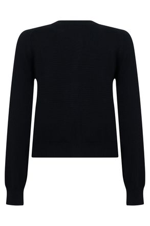 Maison Kitsun&eacute; Logo-Embroidered Wool Cardigan - Black