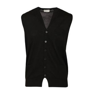 Ballantyne V-neck Weste - - Knitwear - Herren - Schwarzk - XL