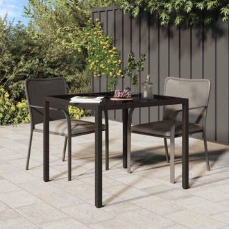 vidaXL Vidaxl - Table de jardin pour repas Marron 90 x 90 x 75 cm Poly rotin