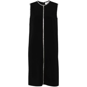 Sportmax Schwarzes &auml;rmelloses Kleid mit Rundhalsausschnitt - - Dresses - Damen - Schwarzk - S