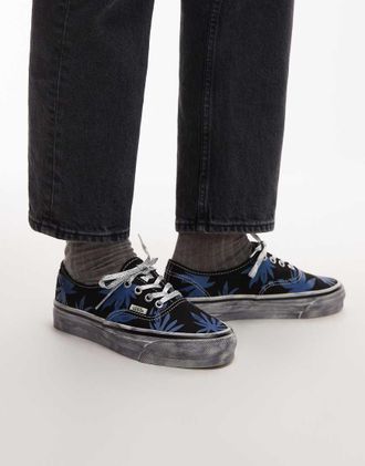 Vans Authentic - Sneaker in Schwarz mit Palmenmuster