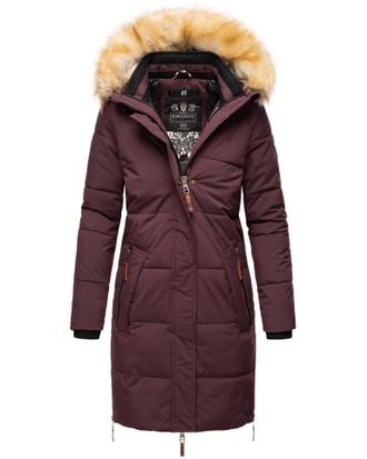 Navahoo Warmer Damen Winter Stepp Mantel Winterjacke Parka B803 [B803-Halin-Wine-Gr.XL]