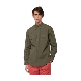 Brooks Brothers Homme, Chemises, Vert, Taille: XL Regent Regular Fit Canvas Safari Sport Shirt