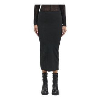 Marc Le Bihan Gonna Stretch Misto Seta - Femme - Jupes - Noir - Taille: 44 FR