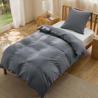 Bedsure Housse de Couette 140x200 cm - Parure en Microfibre de Polyester Oeko-TEX - Bedding Sets Housses de Couettes 140x200 + Taies doreiller 65x65 cm avec F