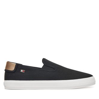 Tommy Hilfiger Sneakers aus Stoff Tommy Hilfiger Vulc Canvas Slip-On Sneaker FW0FW08645 Schwarz