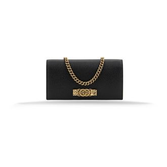 Gucci Ledertasche mit Schulterriemen und Kartenf&auml;chern - - Bags - Damen - Schwarzk - ONE SIZE