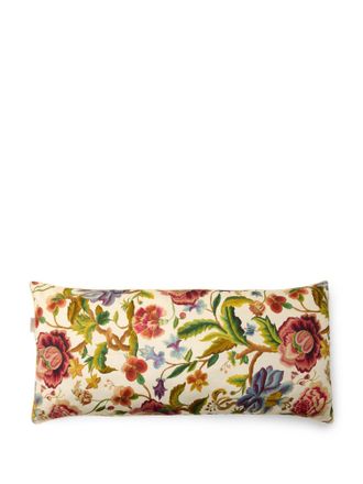 Essenza Dekokissen Roselina Vanille, 40x90 cm - 100% Bio-Baumwollsatin - Blumen