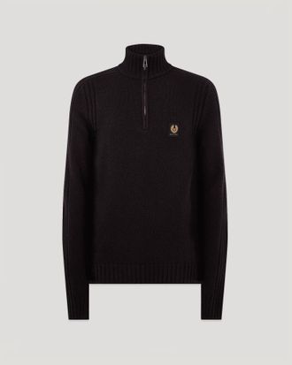 Belstaff Pull Quart De Zip Watch Pour Homme Lambswool Noir Xs