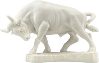 Generic Wild Bull Stier Tier griechische Statue Skulptur gegossen Marmor weiß