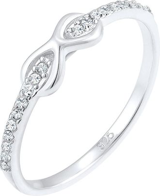 Elli Ring Damen Infinity mit Kristallen in 925 Sterling Silber