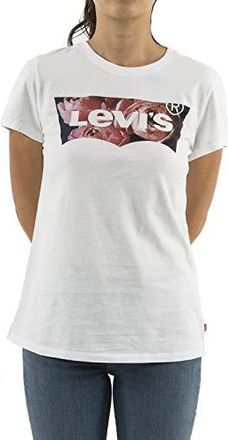 Levi's Femme The Perfect Tee T-Shirt, Housemark Photo Fill - White, XL