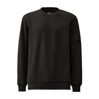 C.P. Company Schwarzer Diagonalfleece-Linsen-Crew-Sweatshirt - - Sweatshirts & Hoodies - Herren - Schwarzk - L