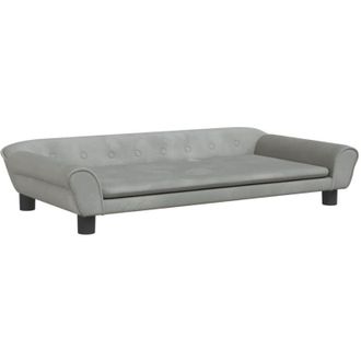 vidaXL Kindersofa Hellgrau 100x50x26 cm Samt - Vidaxl