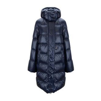Fay Damen Daunenjacke mit Rei&szlig;verschluss und Druckknopf - - Coats - Damen - Blau - M