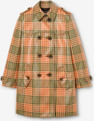 Burberry Trench court Summerside effet raphia enduit Check, Size: 12