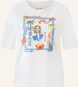Oui T-Shirt Mit Schmucksteinen weiss