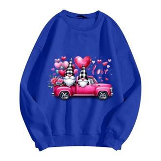 Generic 2026 Sweat-shirt &agrave; col rond pour homme et femme pour la Saint-Valentin, bleu, M