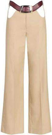 Jean Paul Gaultier Pantalon ajour&eacute; &agrave; lavant avec ceinture en coton