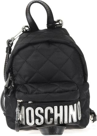 Moschino Femme, Sacs, Noir, Taille: ONE Size Mini Sac &agrave; Dos Matelass&eacute; avec Logo
