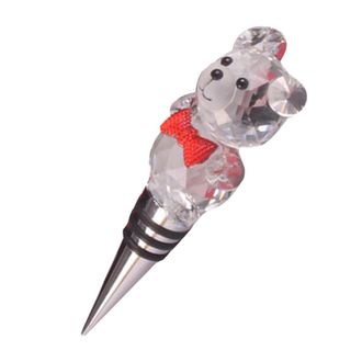 NUOBESTY Weinflaschenverschluss Metall Luftdicht F&uuml;r Frischen Rotwein Dekorativer Flaschenverschluss Mit Kristall B&auml;r F&uuml;r Haushalt Und Party