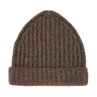 Maison Margiela Bonnet en laine vierge m&eacute;lang&eacute;e effet us&eacute; - Homme - Accessoires - Brun - Taille: ONE Size