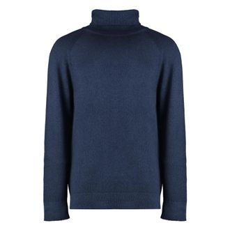 Malo Luxuri&ouml;ser Cashmere Rollkragenpullover - - Knitwear - Herren - Blau - 4XL