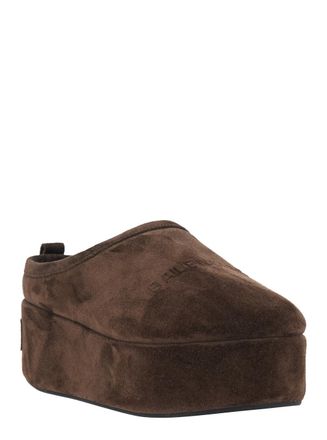 Balenciaga Womens Mule Alaska Suede Brown Platform
