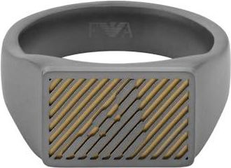 Emporio Armani Mens Stainless Steel signet Rings