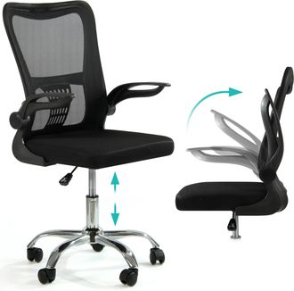 Sesto Senso Bürostuhl Schwarz mit Rollen und Armlehnen 1pack