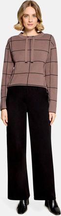 Betty Barclay Strickpullover BETTY BARCLAY Damen mit Jacquard, Damen, Gr. 36, braun (patch taupe, schwarz), Strick, Obermaterial: 50% Viskose, 27% Polyamid, 23% Pol