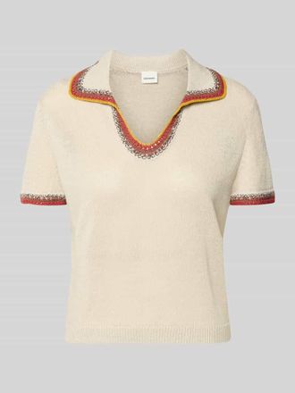 Stefanel T-Shirt in Strick-Optik mit Kontrastkante