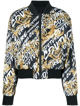 Versace Jeans Couture veste bomber r&eacute;versible &agrave; logo imprim&eacute; - Noir