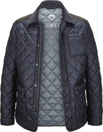 Milestone Steppjacke MSSantos Umlegekragen aus Kord, Kontrastpaspeln und Kragensteg in Kunstleder