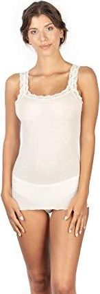 EGi D&eacute;bardeur laine et soie pliss&eacute; EGI &eacute;paule en dentelle art. 1491, Laine blanche., L-XL