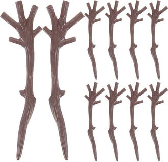 DOITOOL SAFIGLE Künstliche, Getrocknete Geweihzweige, 100 Stück Kunststoffzweige für Selbstgemachte Schneemannarme, Braune Dekorative Minizweige für Weihnacht