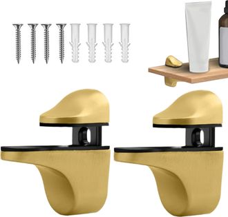 Generic Glass Shelf Brackets - 2 Stück Glas Halterungen Klemmträger,Wandmontage Halter Für Arbeitsplatz Wohnbereich Bad Küche Schlafzimmer Wand