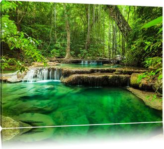 Pixxprint Tropischer Fluss, Größe: 120x80cm, Leinwandbild, fertig gespannt, Wandbild, Dekoration, Kunstdruck, kein Poster