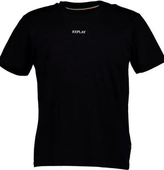 Replay Herren T-Shirt schwarz Baumwolle