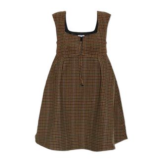 Ganni Kariertes Minikleid - - Dresses - Damen - Braun - S