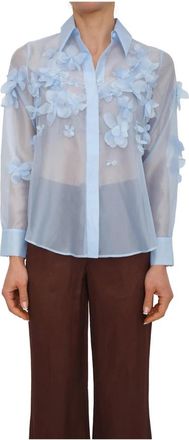 Nenette Femme, Blouses et Chemises, Bleu, Taille: 42 FR Camicia Azzurro