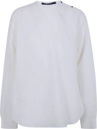 Sofie D'Hoore Femme, Blouses et Chemises, Blanc, Taille: 36 FR Haut &agrave; manches longues Barel &agrave; col ras du cou