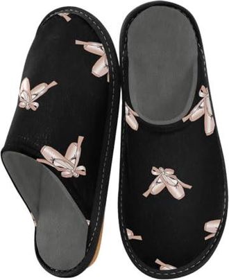 HMZXZ Chaussures de ballet noires pour homme et femme, chaussures de danseuse pour femme, pantoufles dint&eacute;rieur, chaussettes dint&eacute;rieur, chaussures de chamb