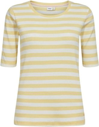 N&uuml;mph Gestreiftes T-Shirt - - Tops - Damen - Beige - L