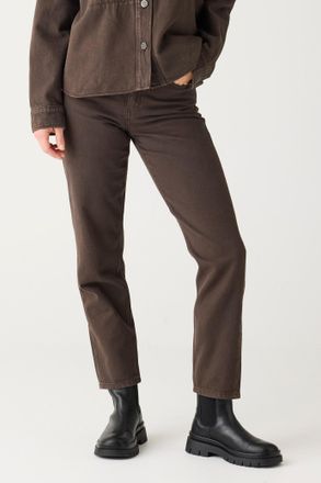 Knowledge Cotton Apparel Damen vegan Hose Stella Slim Twill Chocolate Torte